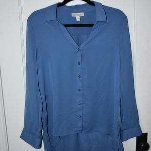 Dana Buchman | Tops | Dana Buchman Blue Button Down Blouse M | Poshmark